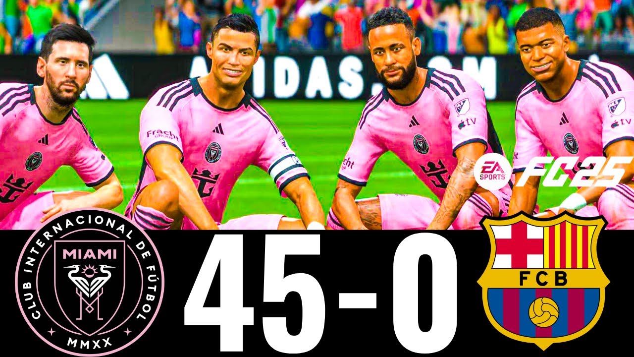 FC 25- MESSI RONALDO NEYMAR & MBAPPE | ALL STARS | INTER MIAMI 45-0 ...