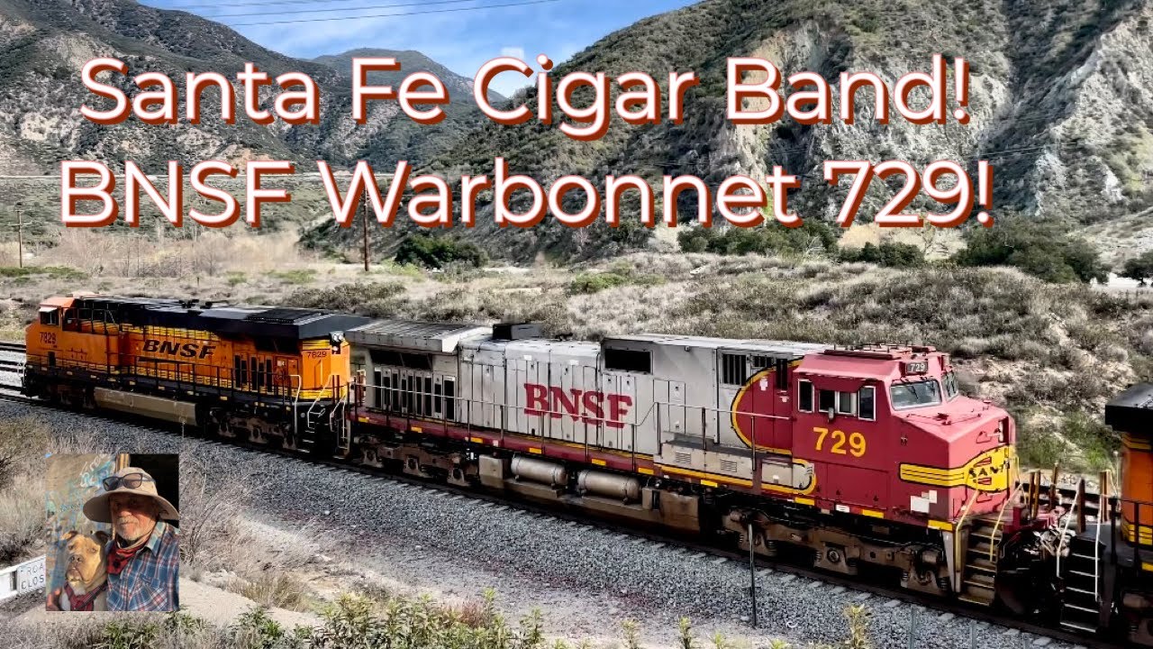 BNSF Warbonnet 729! Santa Fe Cigar Band! Back 2 Back Stack Attack! Long BNSF, Union Pacific ...