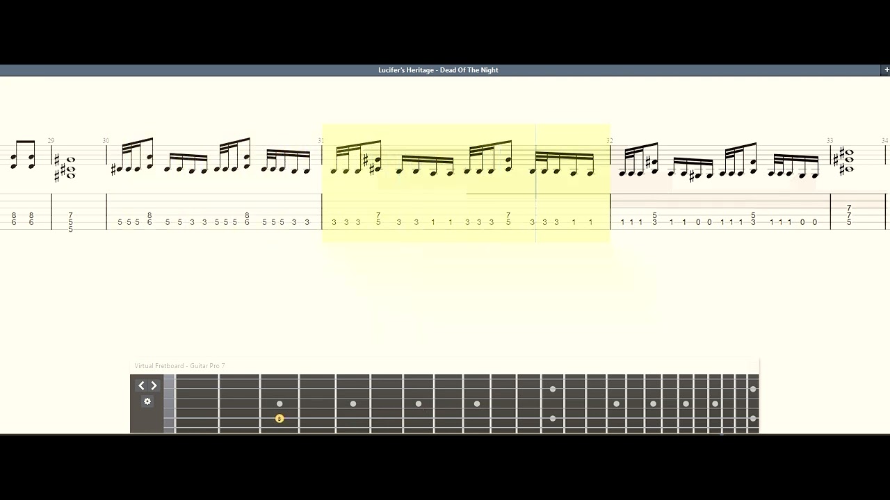 Lucifer's Heritage Dead Of The Night GUITAR 2 TAB - YouTube