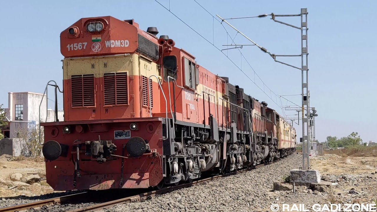 12766 Amravati - Tirupati Superfast Express with Twin WDM3D Locomotive ...
