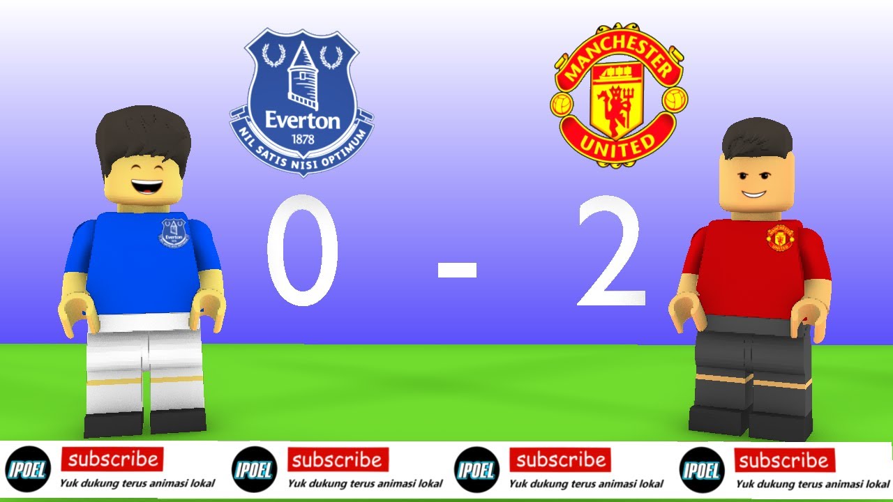 MANCHESTER UNITED VS EVERTON 2-0 , LEGO Soccer Animation - YouTube