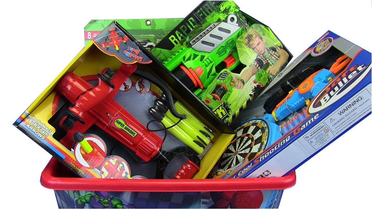 Box of Toys ! Guns Toys BUG ATTACK,Soft Bullet,Super Arrows .. Toys for ...