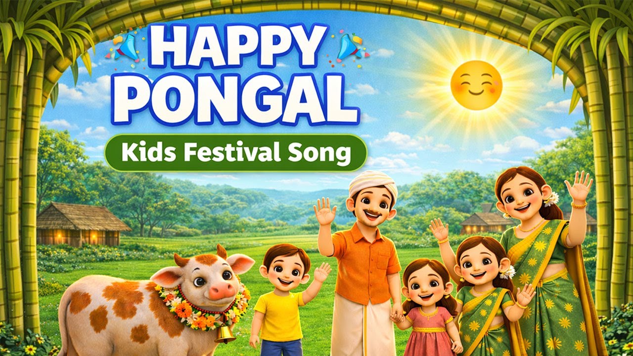 Happy Pongal Song for Kids 🎉 | Pongalo Pongal | Festival Songs for ...