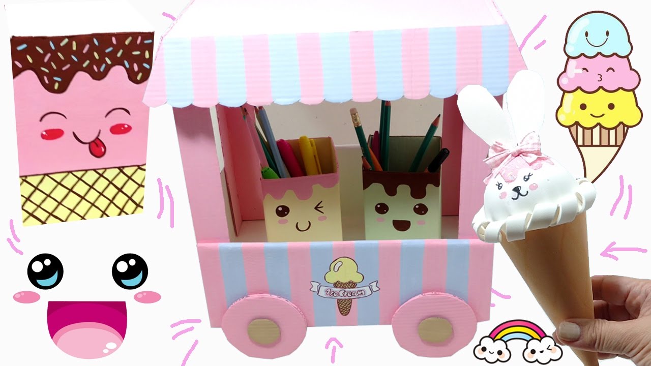 DIY 6 Ideias Fofas Kawaii com Material Reciclável ft Poly Gonçalves ...