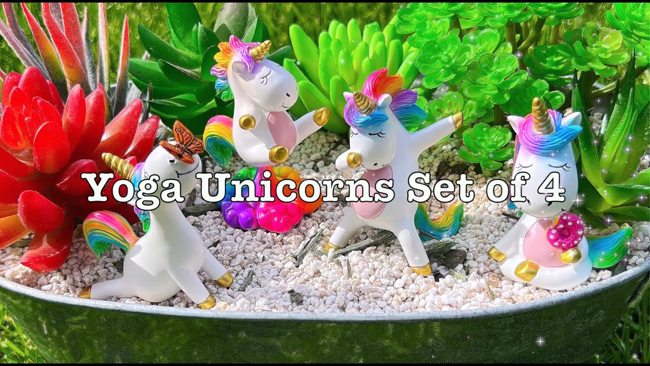 Miniature Unicorn Figurines Set - Funny Mini Statue Kit of 4 pcs ...