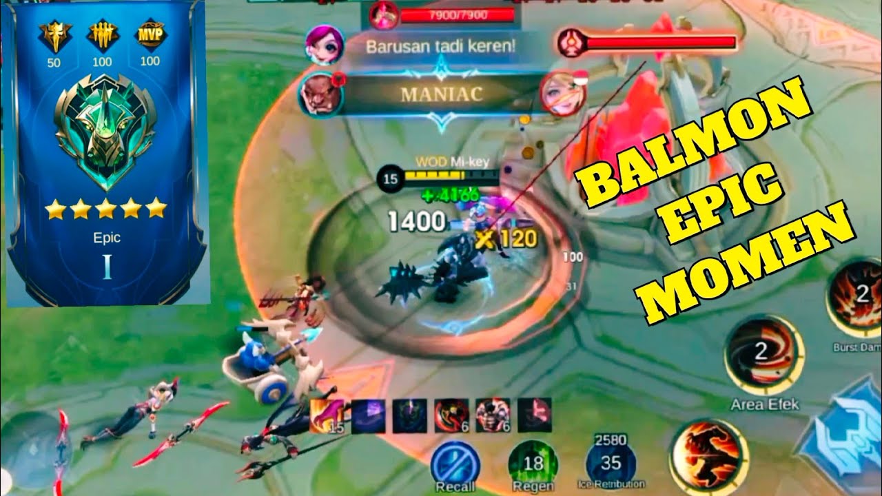 GAMEPLAY BALMON MENDAPATKAN MANIAC _ MOBILE LEGENDS - YouTube