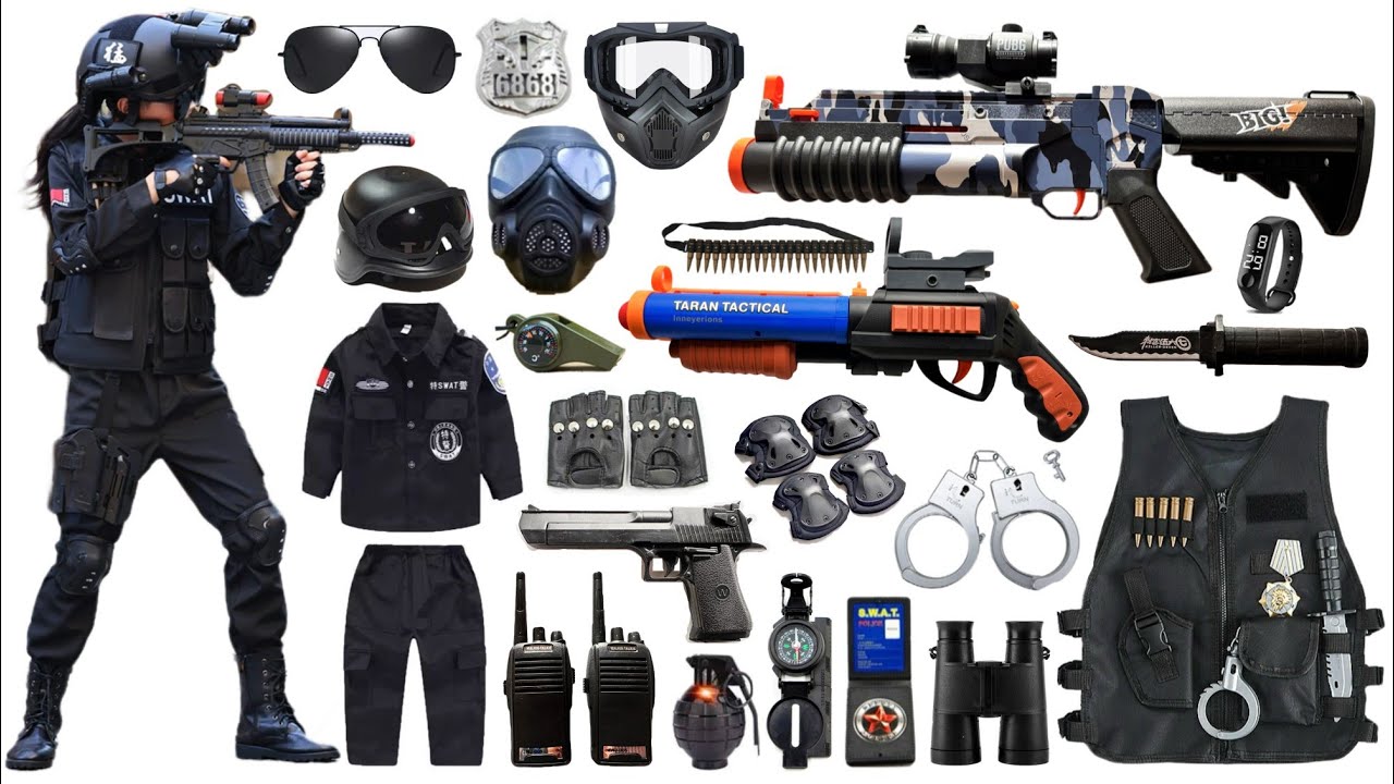 Special Police Weapons Toy set Unboxing-M416 guns，M203 Howitzer, Gas ...