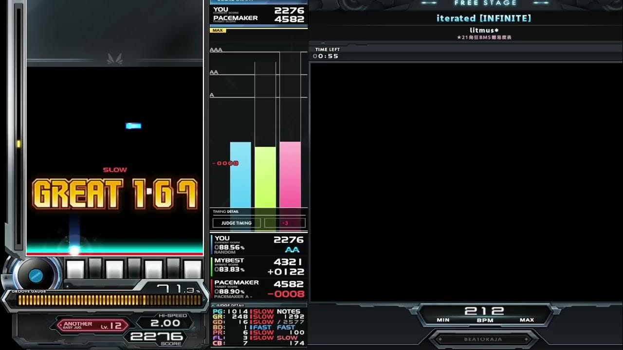 ★21 iterated [INFINITE] HARD CLEAR｜発狂BMS - YouTube
