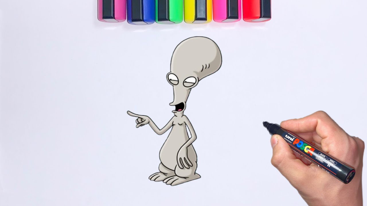 Roger from the cartoon "American Dad"/ How to Draw Roger - YouTube