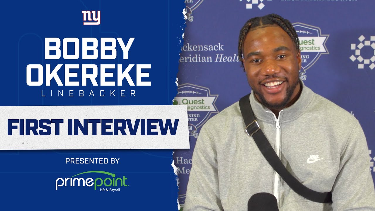 Bobby Okereke's FIRST Press Conference as a New York Giant - YouTube