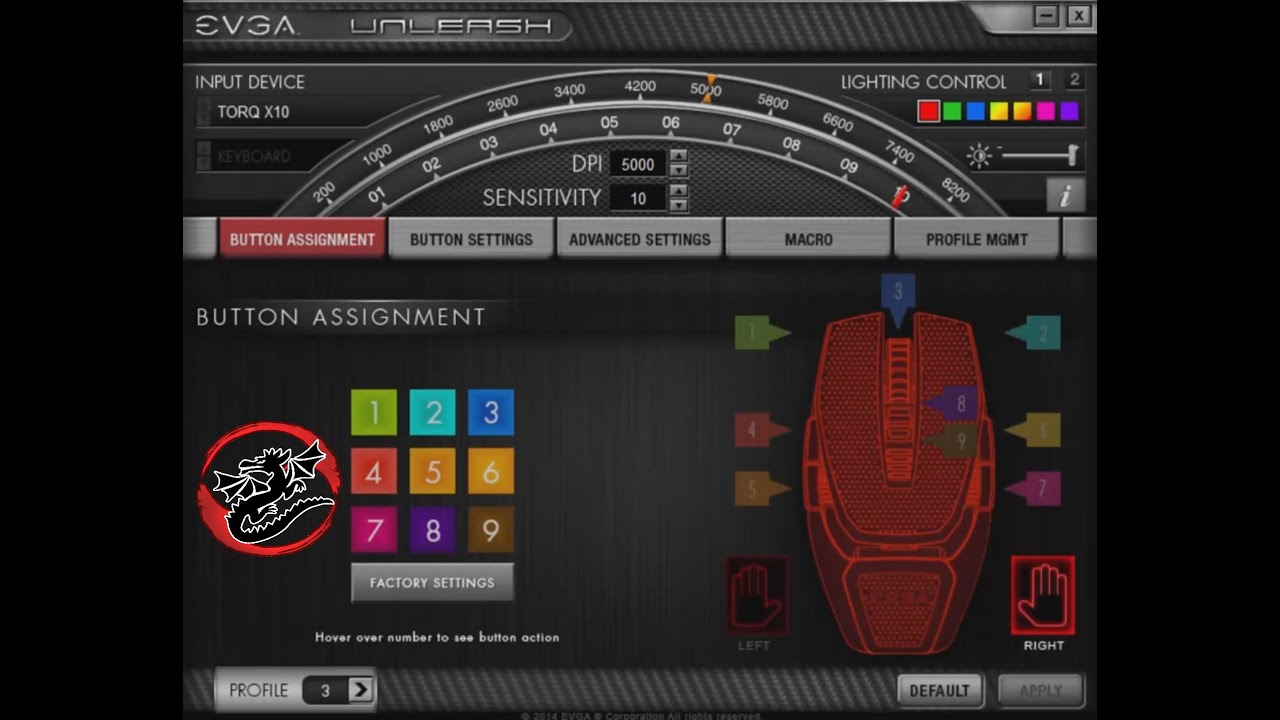 Hands on EVGA Uleash Torq X10 Mouse Driver Software - YouTube