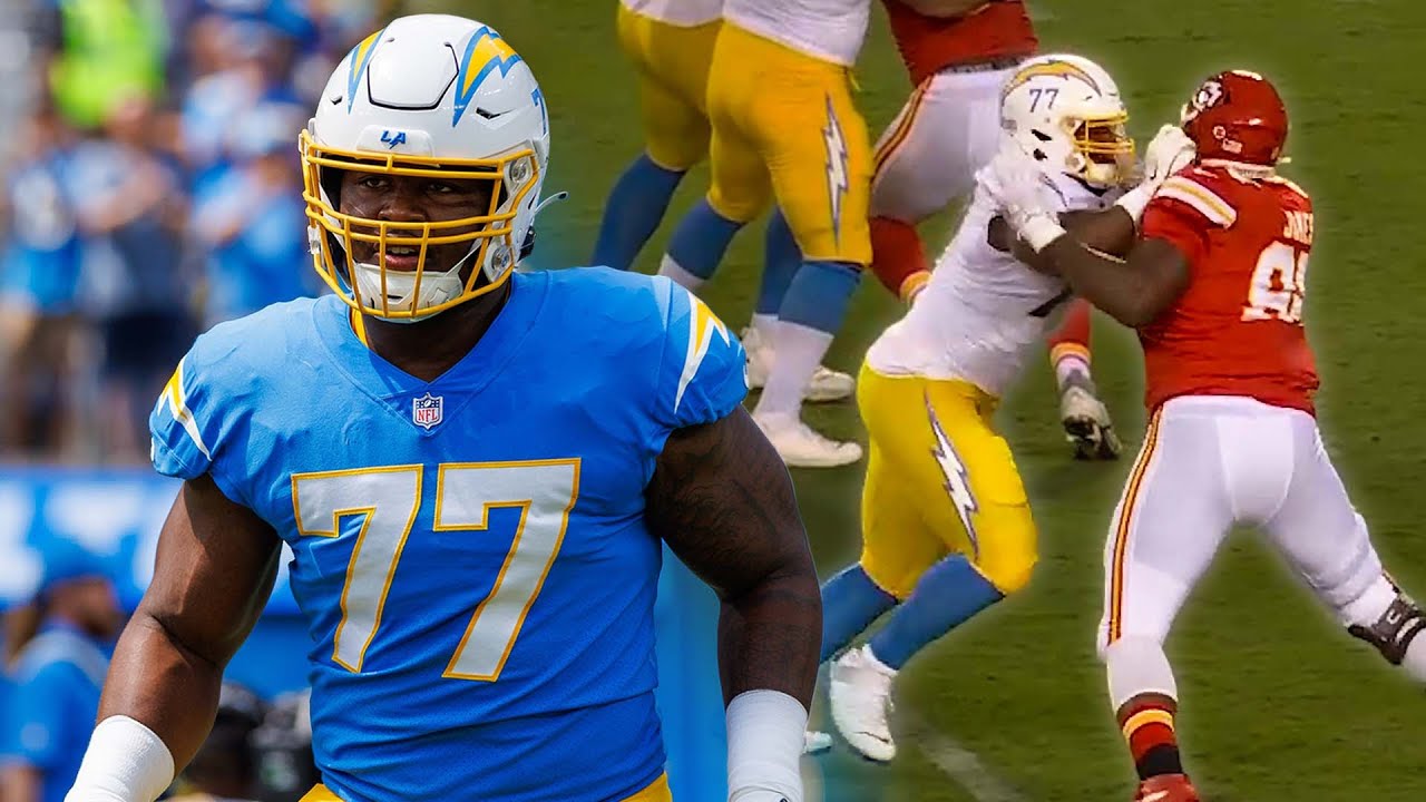 Rookie Zion Johnson Stuffs Chris Jones | LA Chargers - YouTube