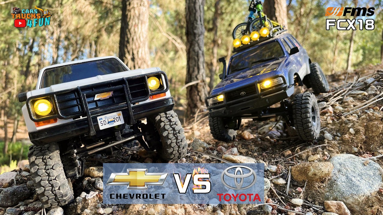 Toyota LC 80 VS Chevrolet K10 | FMS FCX18 | Fair RC Mods | Cars Trucks 4 Fun - YouTube