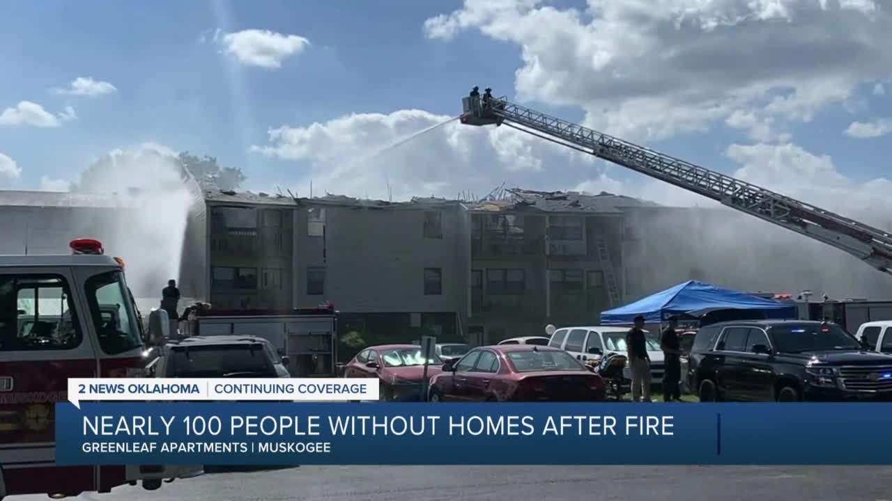 Nearly 100 people displaced after Muskogee fire - YouTube