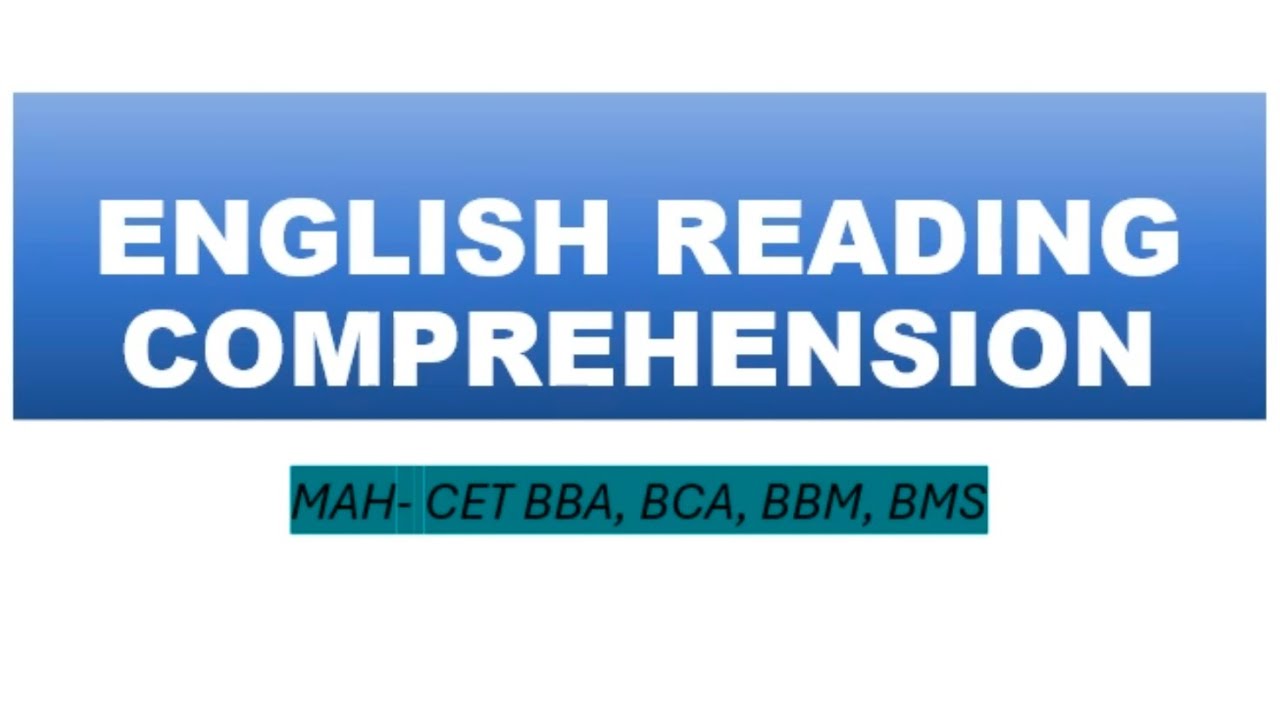 Eng Reading Comprehension | Mah-Cet #mahcetmbaexam #maharashtracet # ...