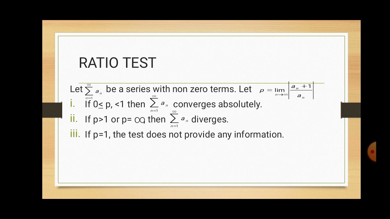 Alternating Series, Ratio, and Root Test - YouTube