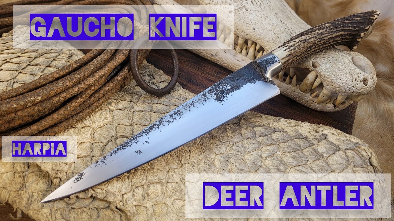 Brute Forged Gaucho Knife With Deer Antler - YouTube