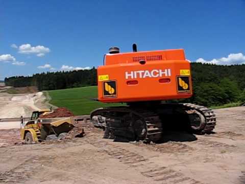 Hitachi Zaxis 520 LCH medium size mass excavator - YouTube