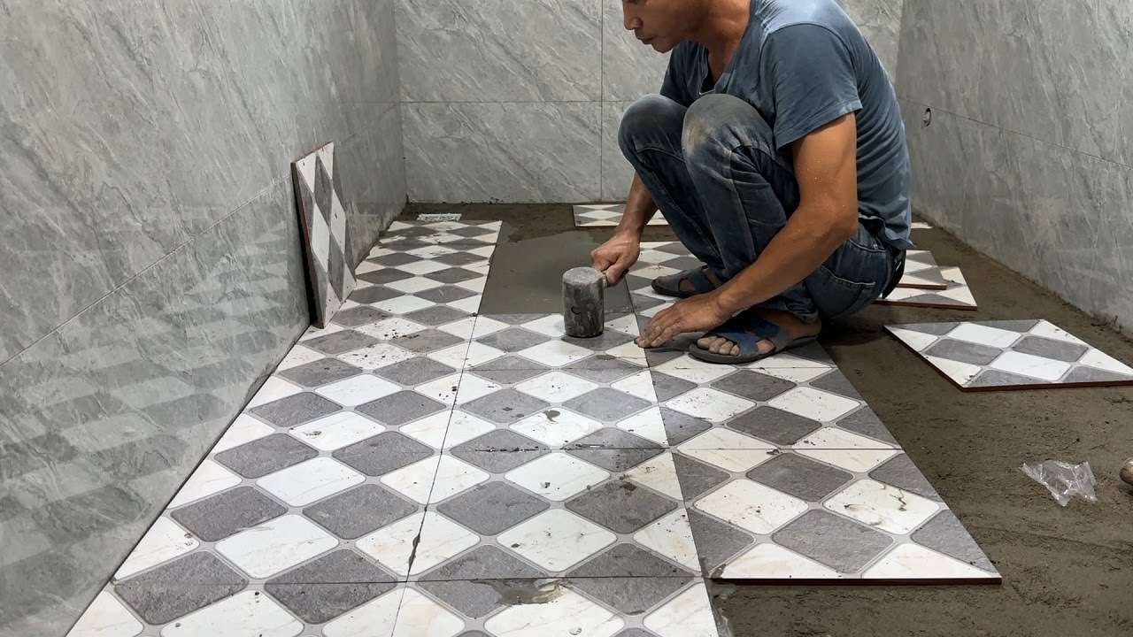 Techniques Construction Bathroom Floor With Ceramic Tile - YouTube