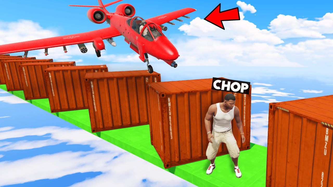 GTA 5 SUPERPLANES VS RUNNERS AND CHOP USES TRICKS - YouTube