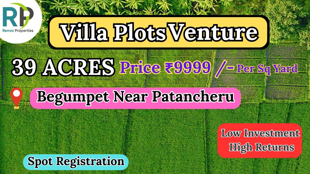 Villa Plots Venture Near Begumpet #renvaproperties #realestate # ...