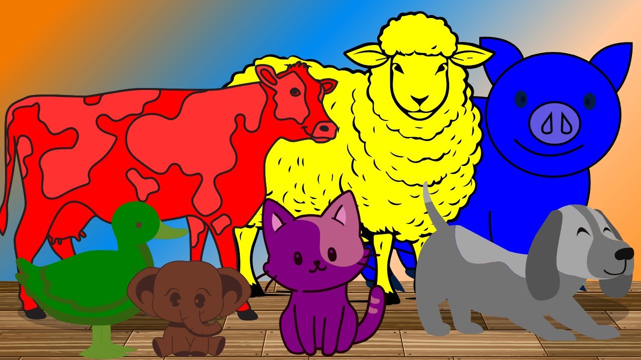 Learn colors with farm animals for toddler kids | Educational video for ...