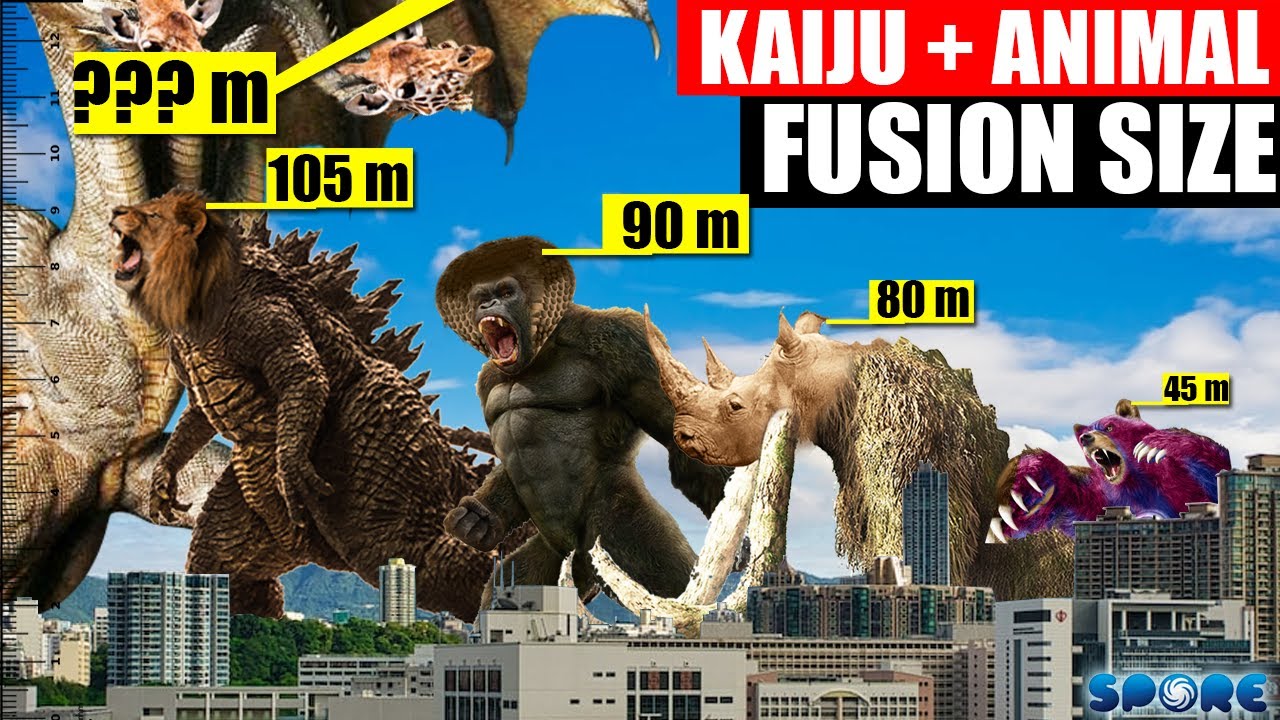Kaiju + Animals Fusion Size Comparison | SPORE - YouTube