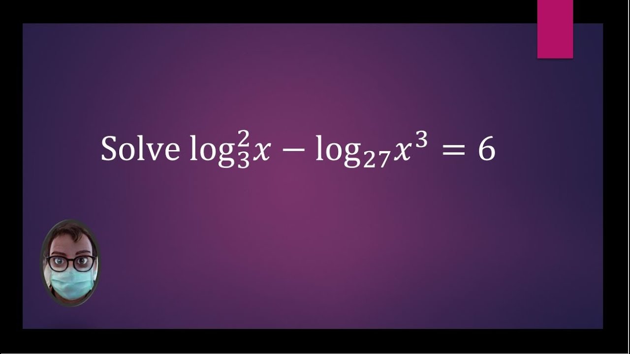 How to solve a logarithmic equation using a substitution. (3) - YouTube