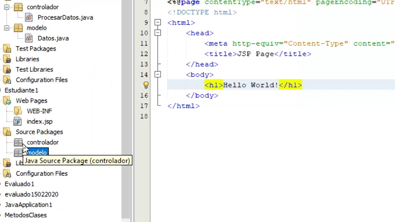 EJERCICIO ESTUDIANTE JSP || NETBEANS - YouTube