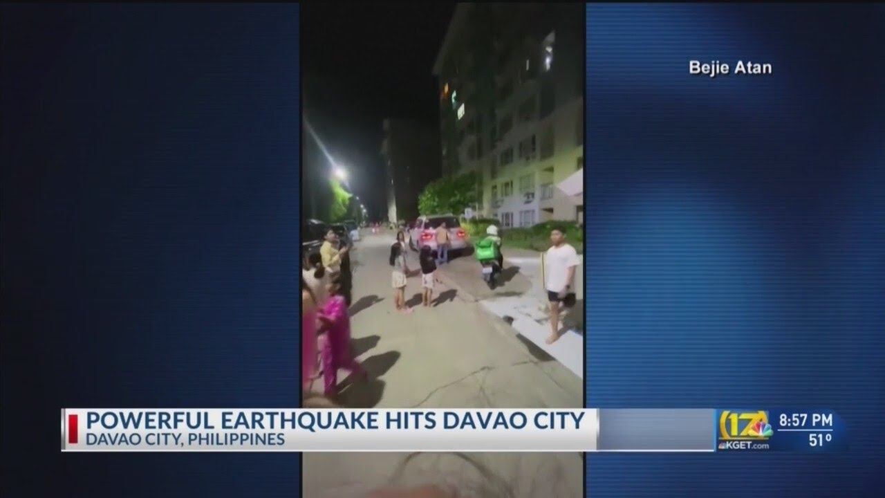Powerful earthquake shakes Davao City in Philippines - YouTube