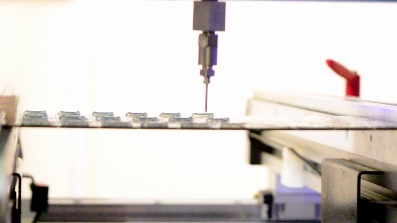 Our new PVA Delta 6 conformal coating robotic system in action! - YouTube