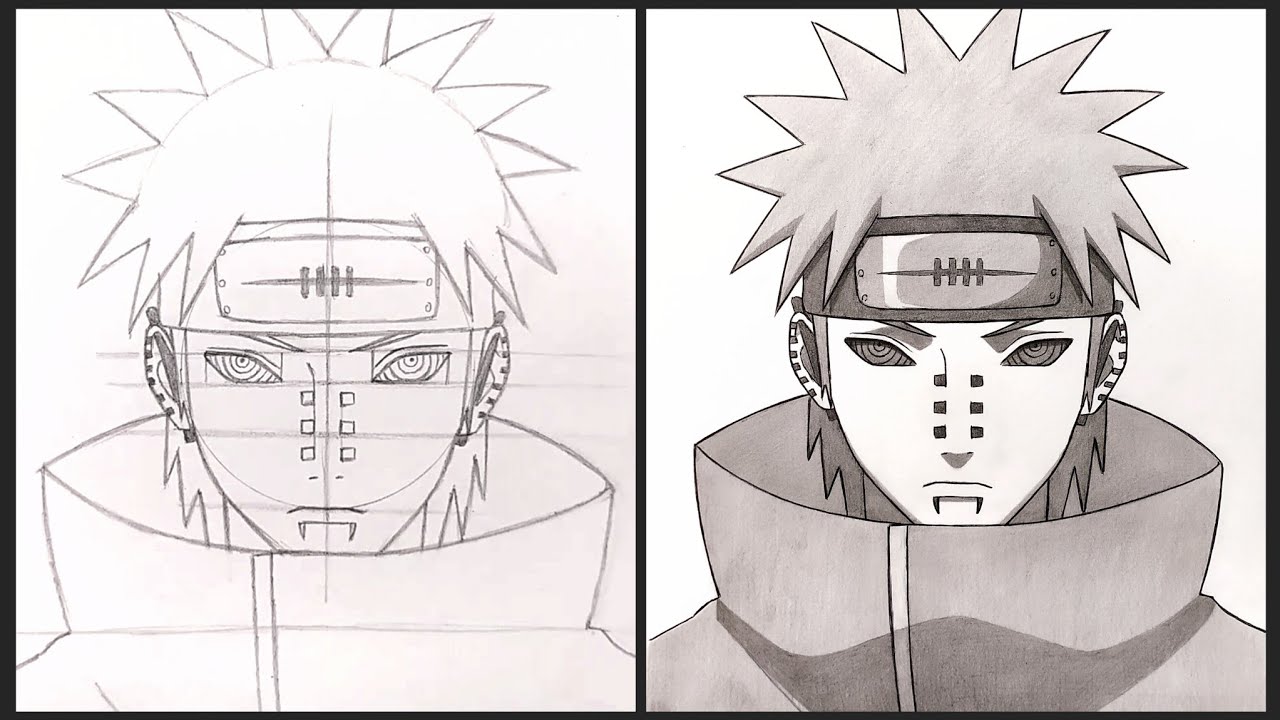 Cara Menggambar PAIN Akatsuki - Naruto | Anime Drawing - Step by Step ...