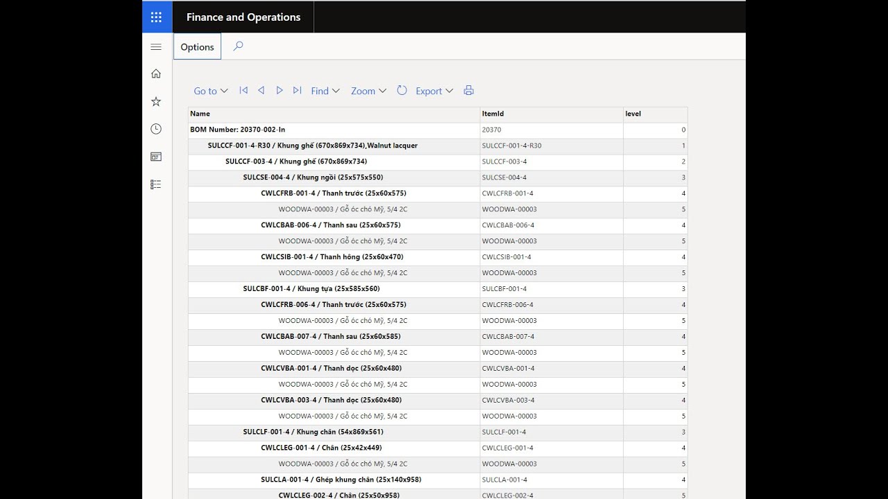 D365FO BOM structure exploding - YouTube