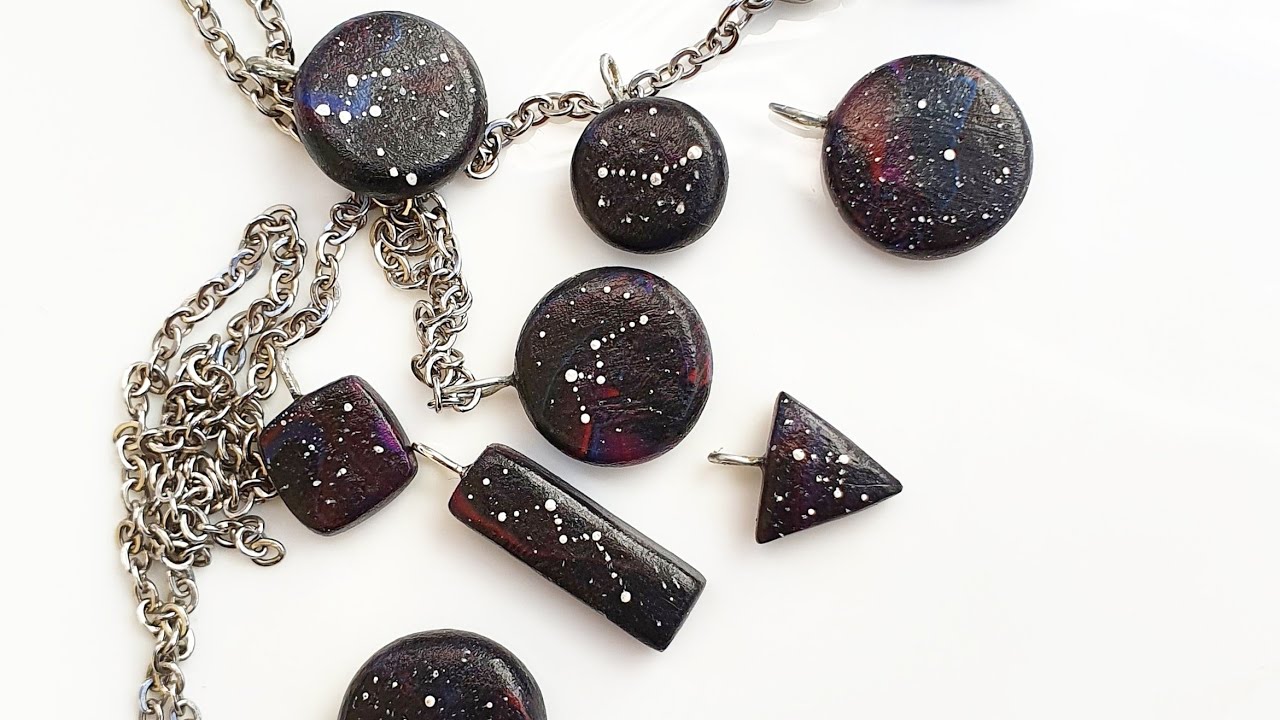 How to make polymer clay constellation pendants - YouTube