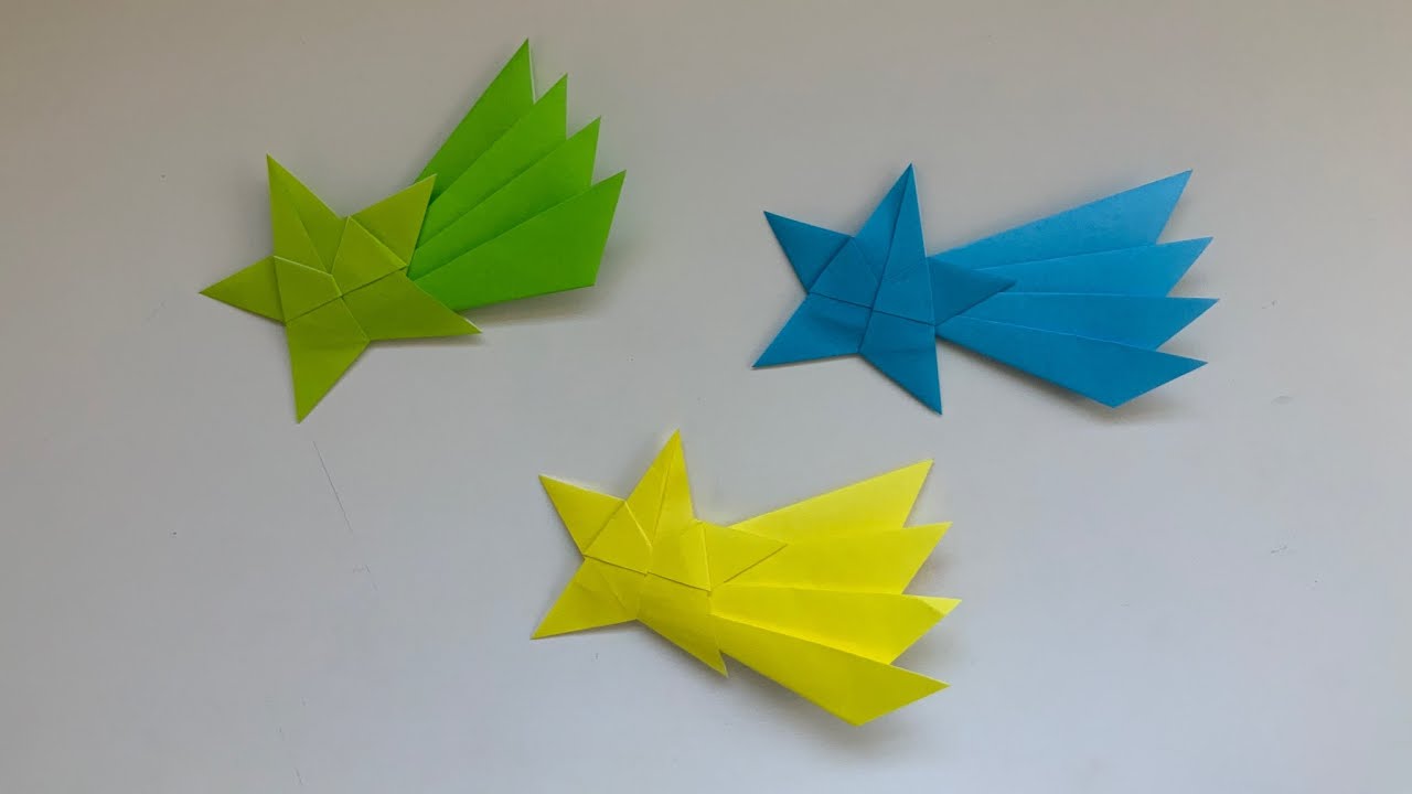 Origami Shooting Star 怎麼折紙流星 How to make a paper shooting star - YouTube