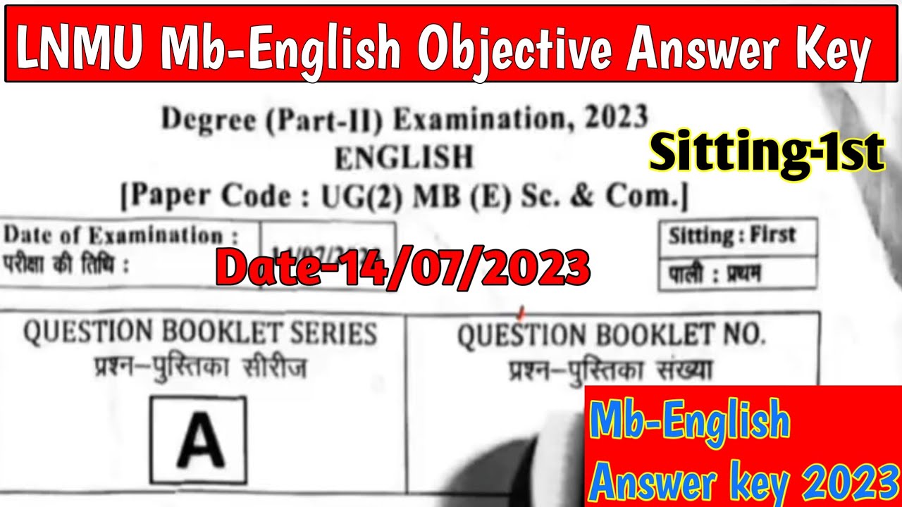 Lnmu Part 2 Mb-English Answer Key 2023 | B.sc Part 2 Mb-English Solved ...