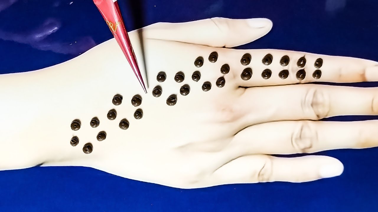 Simple easy dotted mehndi design for beginners|mehandi ka design|mehndi ...