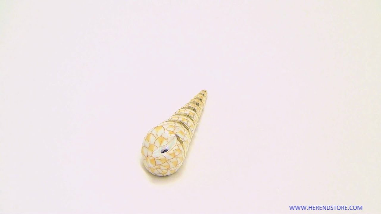 Herend Turritella Shell Butterscotch Fishnet - YouTube