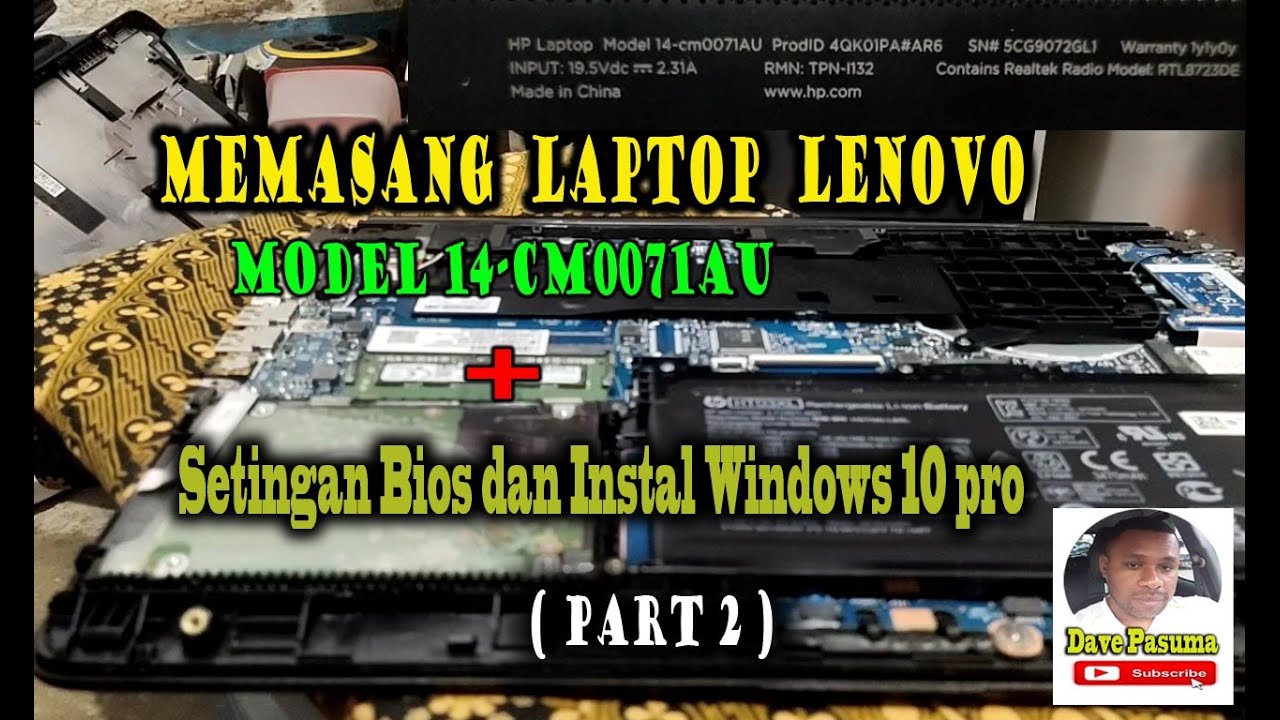 Cara Memasang Hardisk & Chasing Laptop HP Model 14 - cm0071AU dan ...