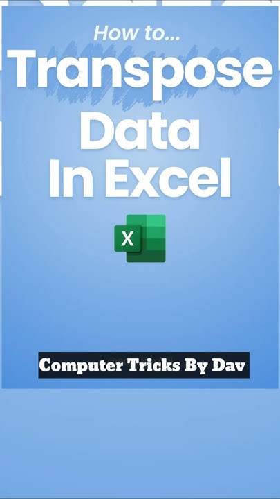 Excel tips | Transpose data in Excel | Excel shortcuts #computertricksbydav #excel - YouTube