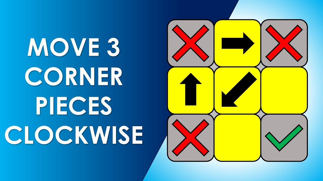 Move 3 corner pieces clockwise - YouTube
