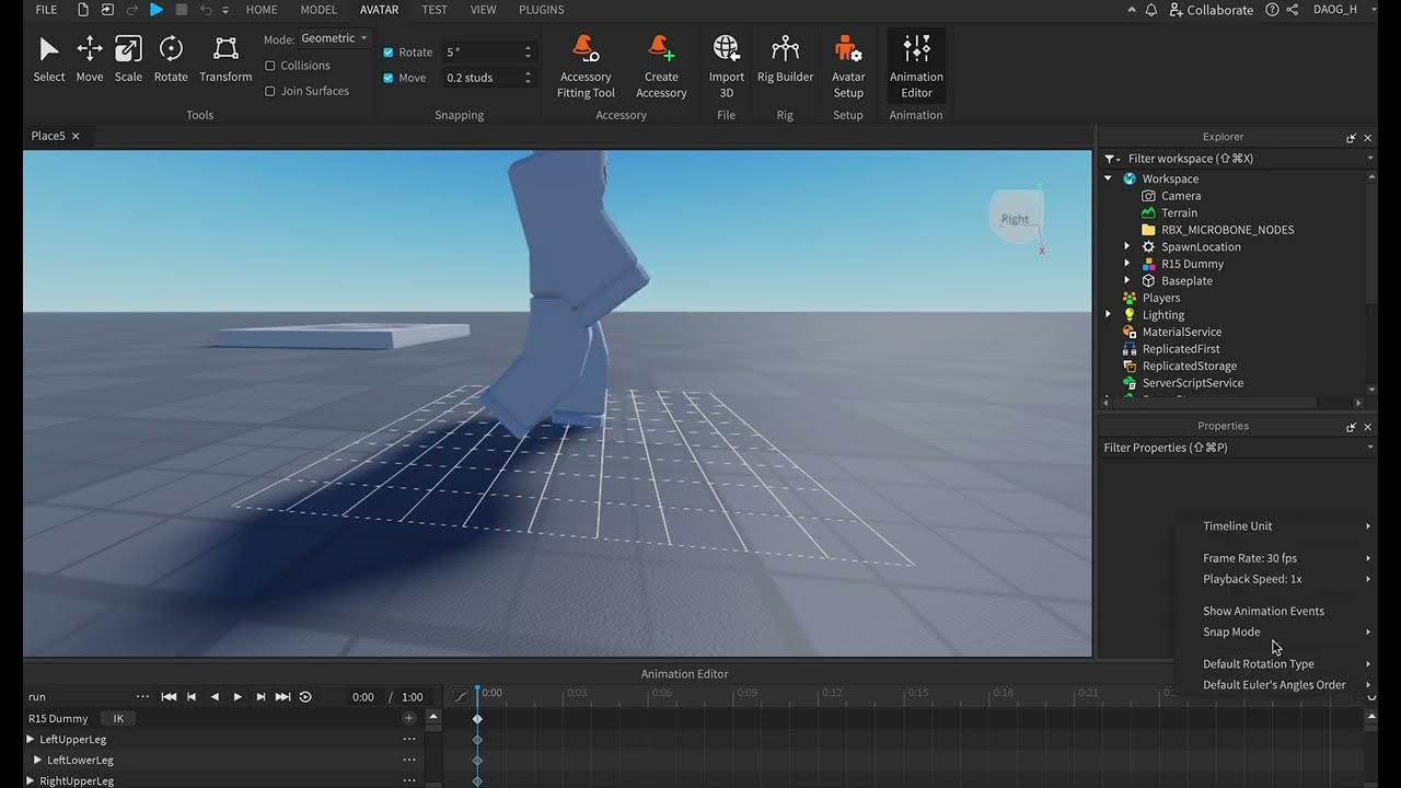 How to custom your animation run in roblox studio R15 - YouTube