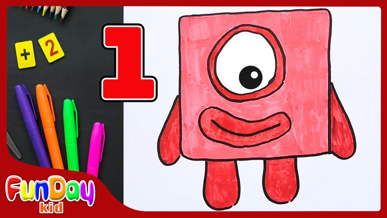 How to Draw the Numberblocks ONE - 1 | Easy Art for Toddlers & Kids ...