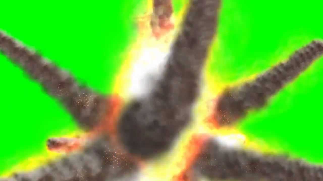 barrels on fire with smoke and a big explosion - green screen effects ...
