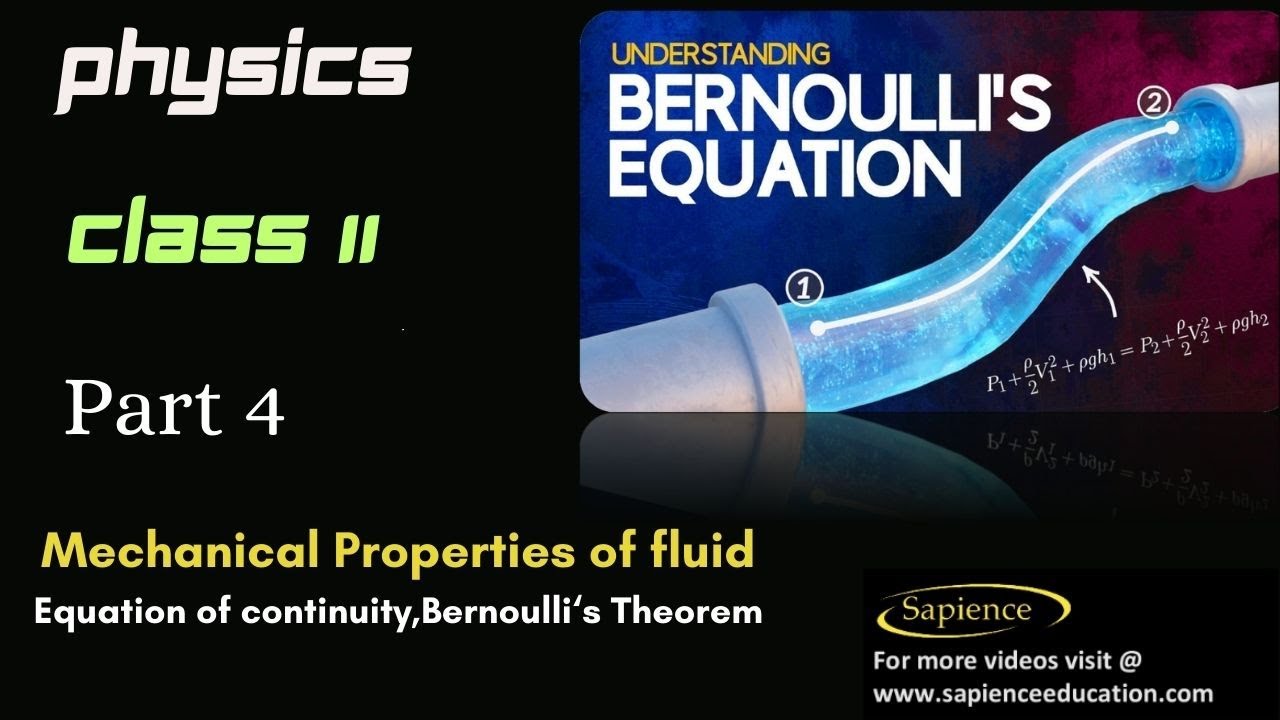Mechanical Properties of Fluid | PART 4 | Class 11 Physics |Bernoulli's ...