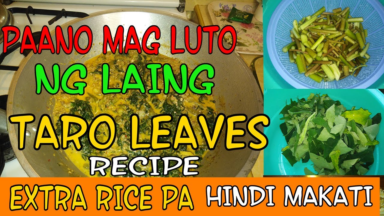 HOW TO COOK LAING WITH FRESH TARO LEAVES - YouTube