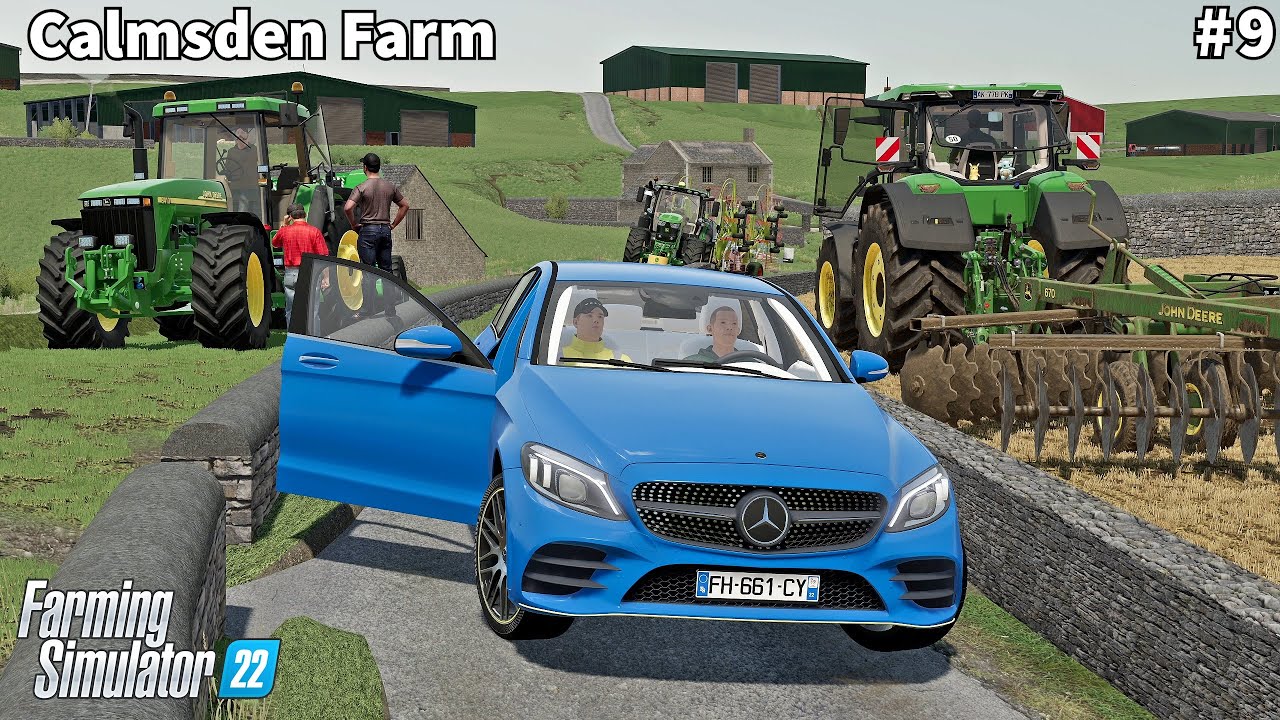 Placing Calves & Feeding Cows, Windrowing & Baling Hay Bales │Calmsden ...