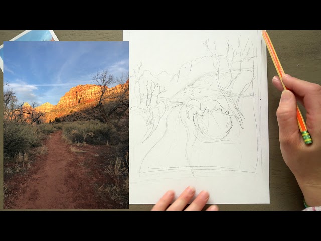 Pavement Walking Path Sketch