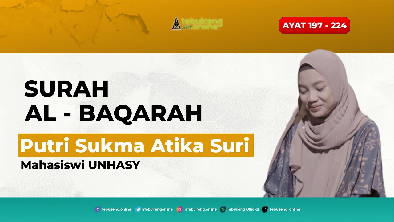 #Murottal QS. Al-Baqoroh Ayat 197-224 | Putri Sukma Atika Suri - YouTube