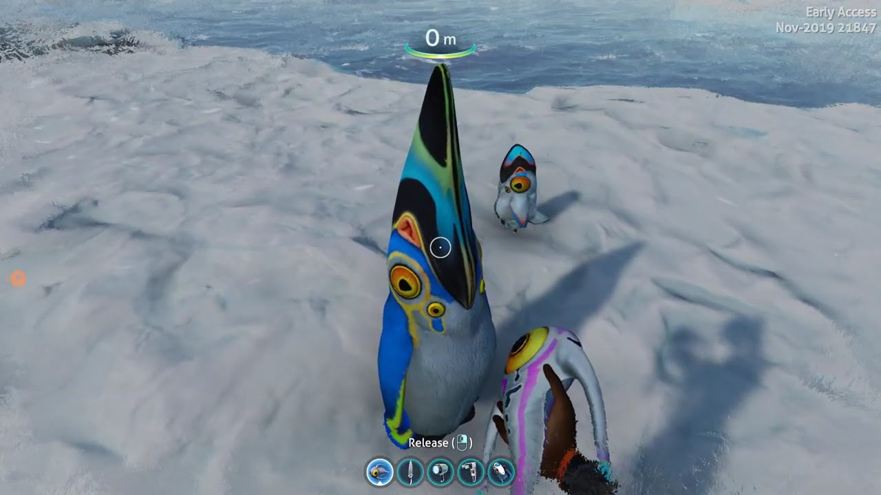 Trying to feed the pengling (Subnautica Below Zero) - YouTube